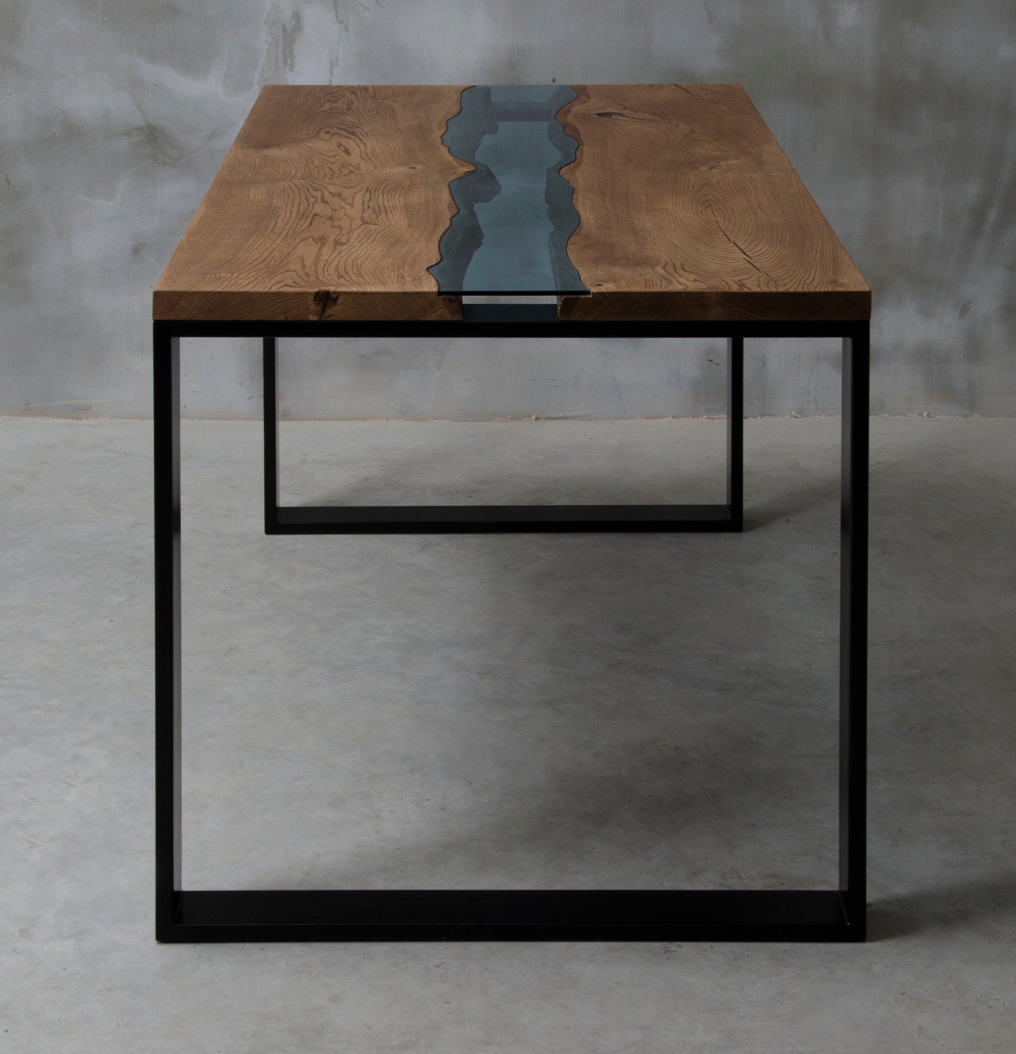 LIVE EDGE Dining Table River Table River Oak Table Oak | Etsy