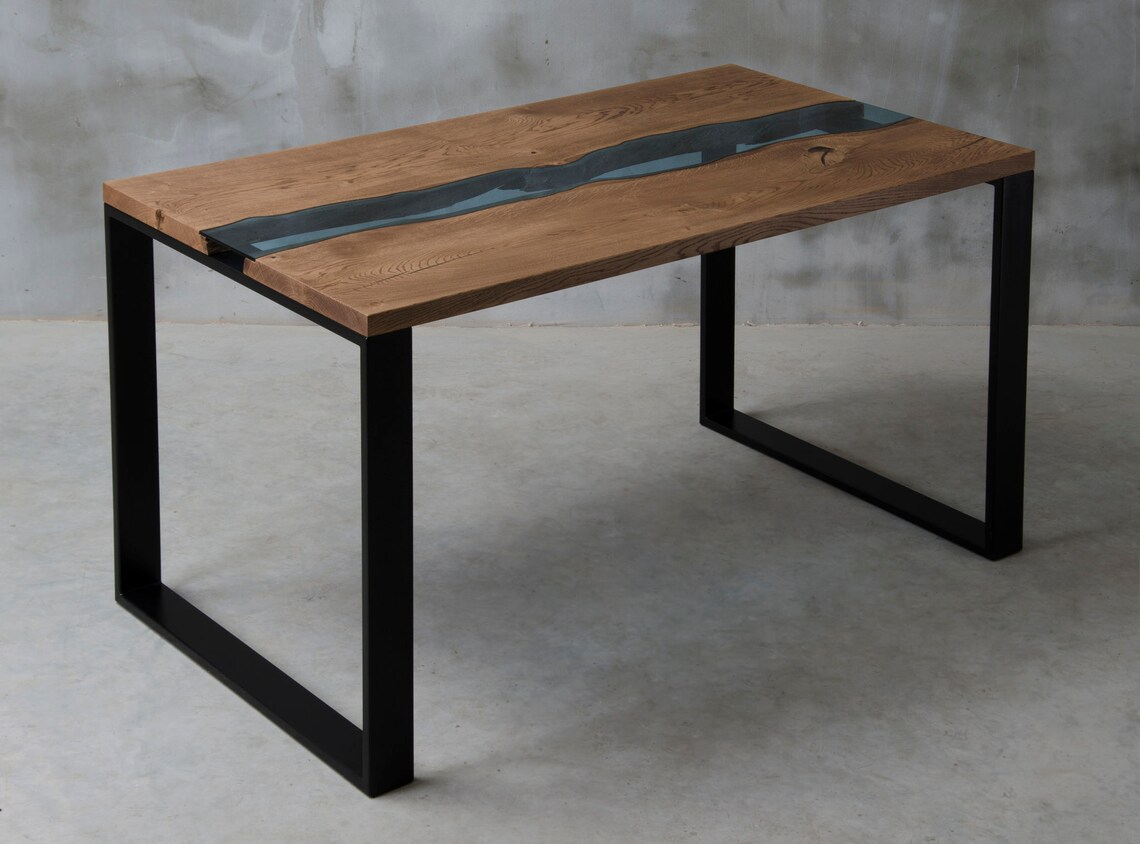 LIVE EDGE Dining Table River Table River Oak Table Oak - Etsy