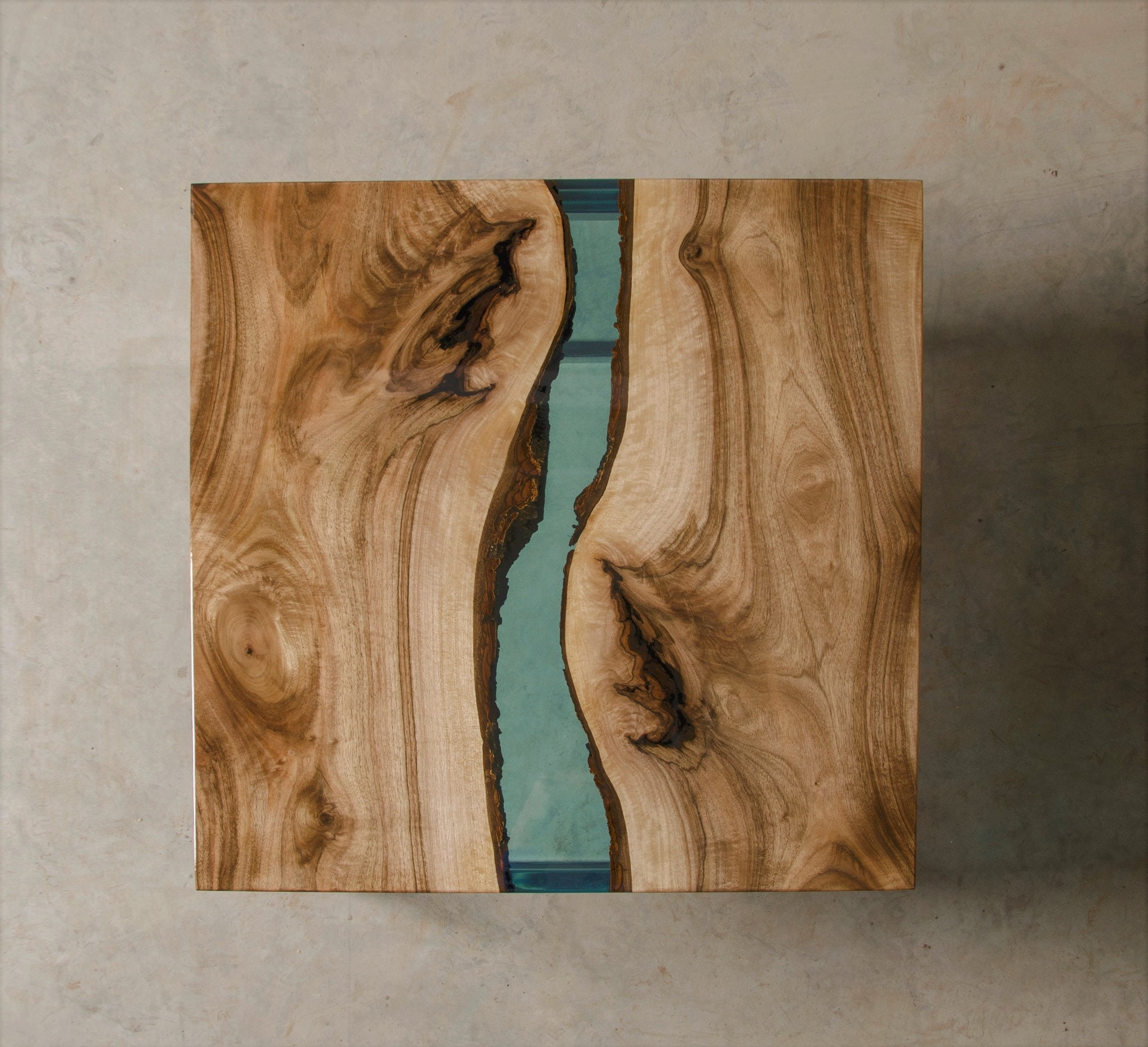 Epoxy Resin Table Made of Walnut Wood and Blue Epoxy Resin - Etsy UK