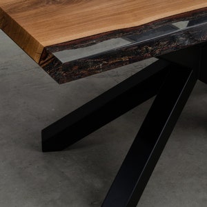 Custom Resin Epoxy Table With Metal Table Legs, Live Edge Table Made of ...