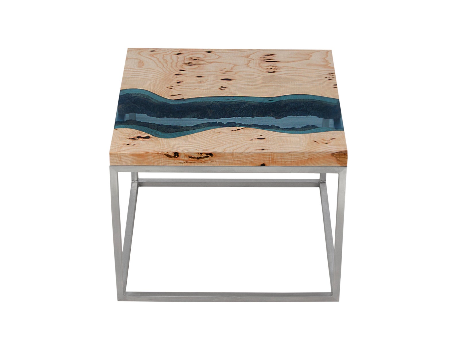 Ash Live Edge Coffee Table Square River Coffee Table With - Etsy