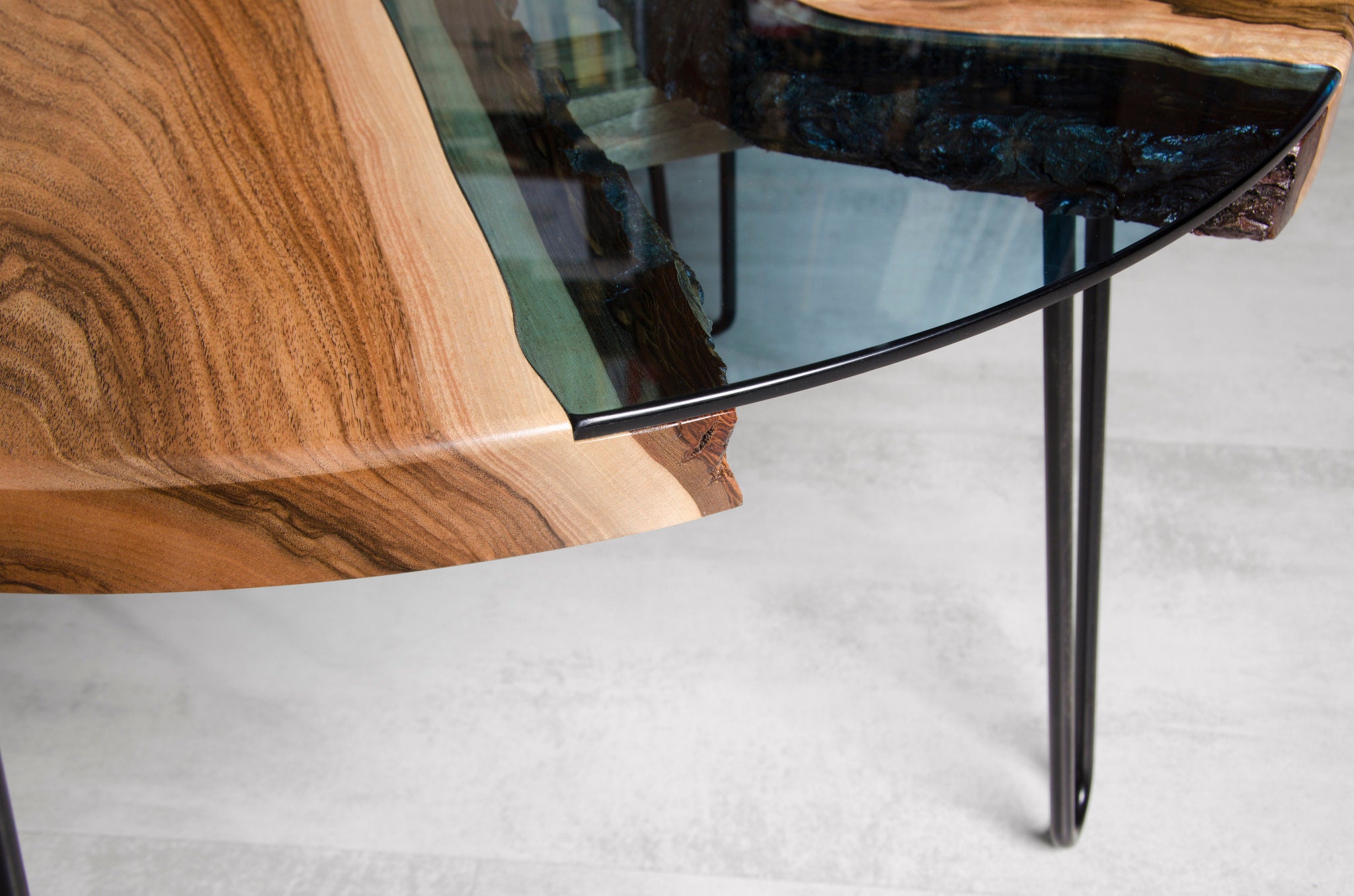 LIVE EDGE Coffee Table, River Table, River Coffee Table, Walnut Coffee ...