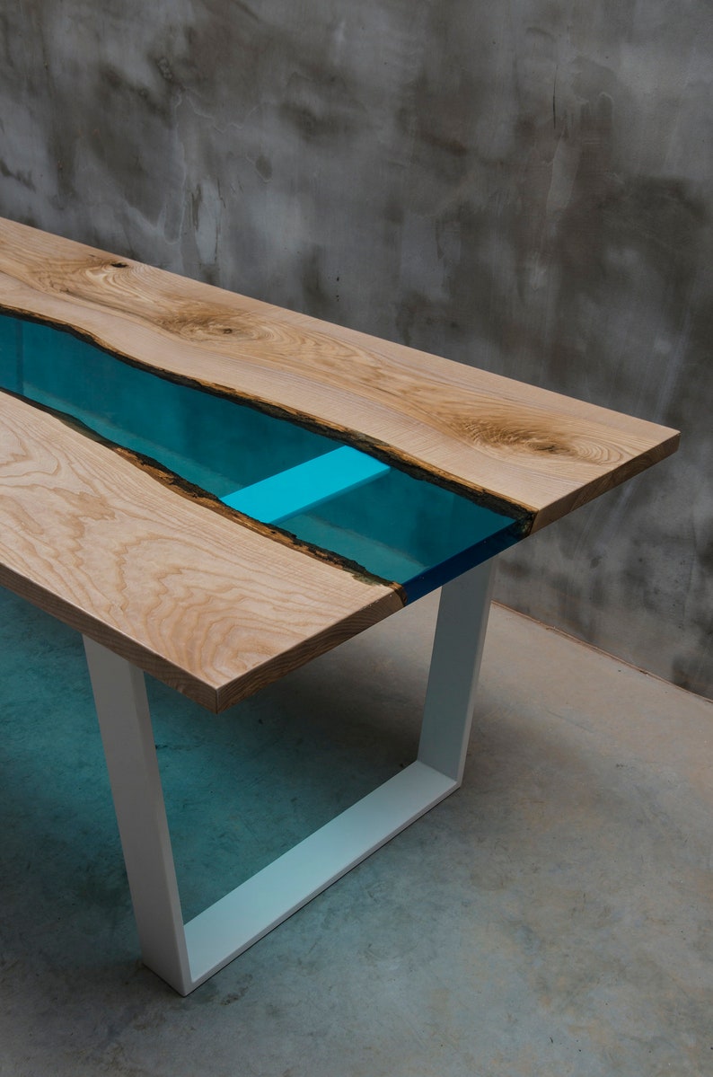 LIVE EDGE Dining Table, Epoxy Resin Table, Epoxy Ash Table, Ash Table ...