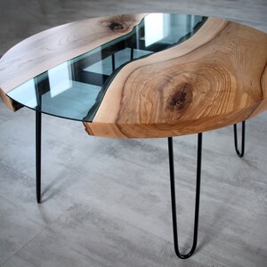Personalised River Table, Ash River Coffee Table With Hairpin Legs ...