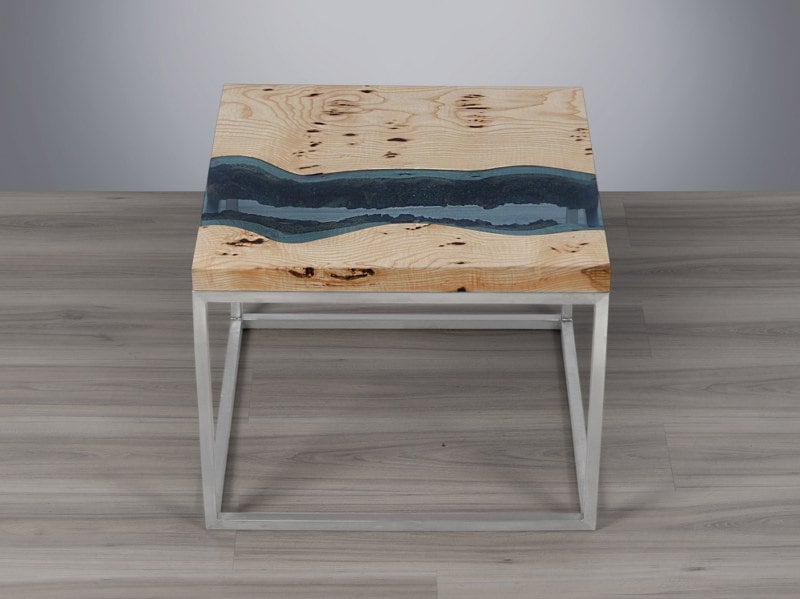 Ash Live Edge Coffee Table Square River Coffee Table With - Etsy