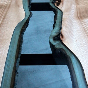 Custom River Table, Round River Coffee Table Made of Ash, Round Live ...