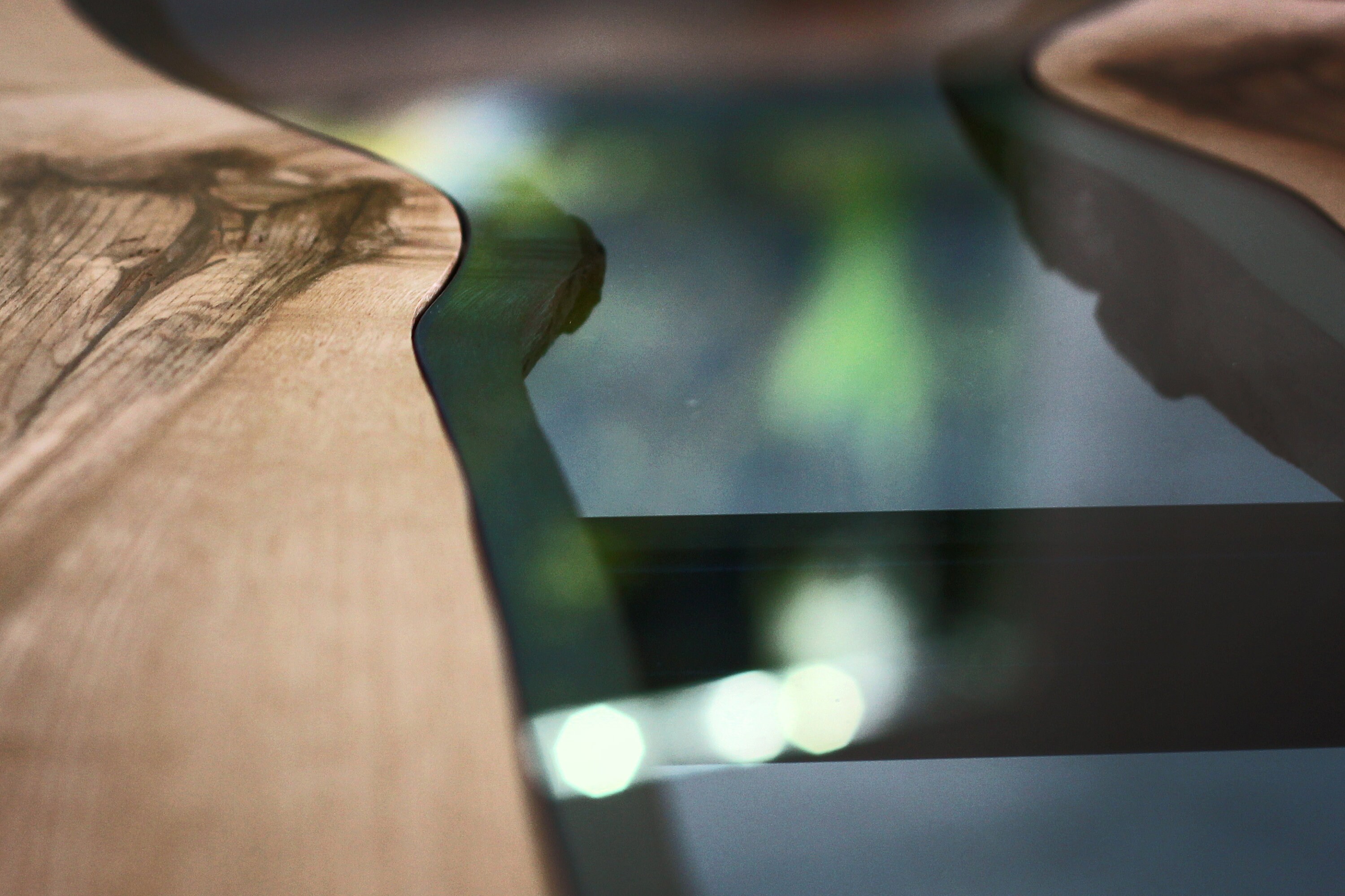 Custom River Table, Ash River Coffee Table With Hairpin Legs, Round ...