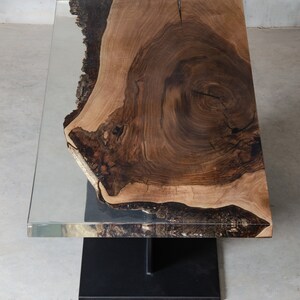 Custom Resin Table, Walnut Coffee Table With Crystal Transparent UV ...