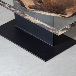 Custom Resin Table, Walnut Coffee Table With Crystal Transparent UV ...