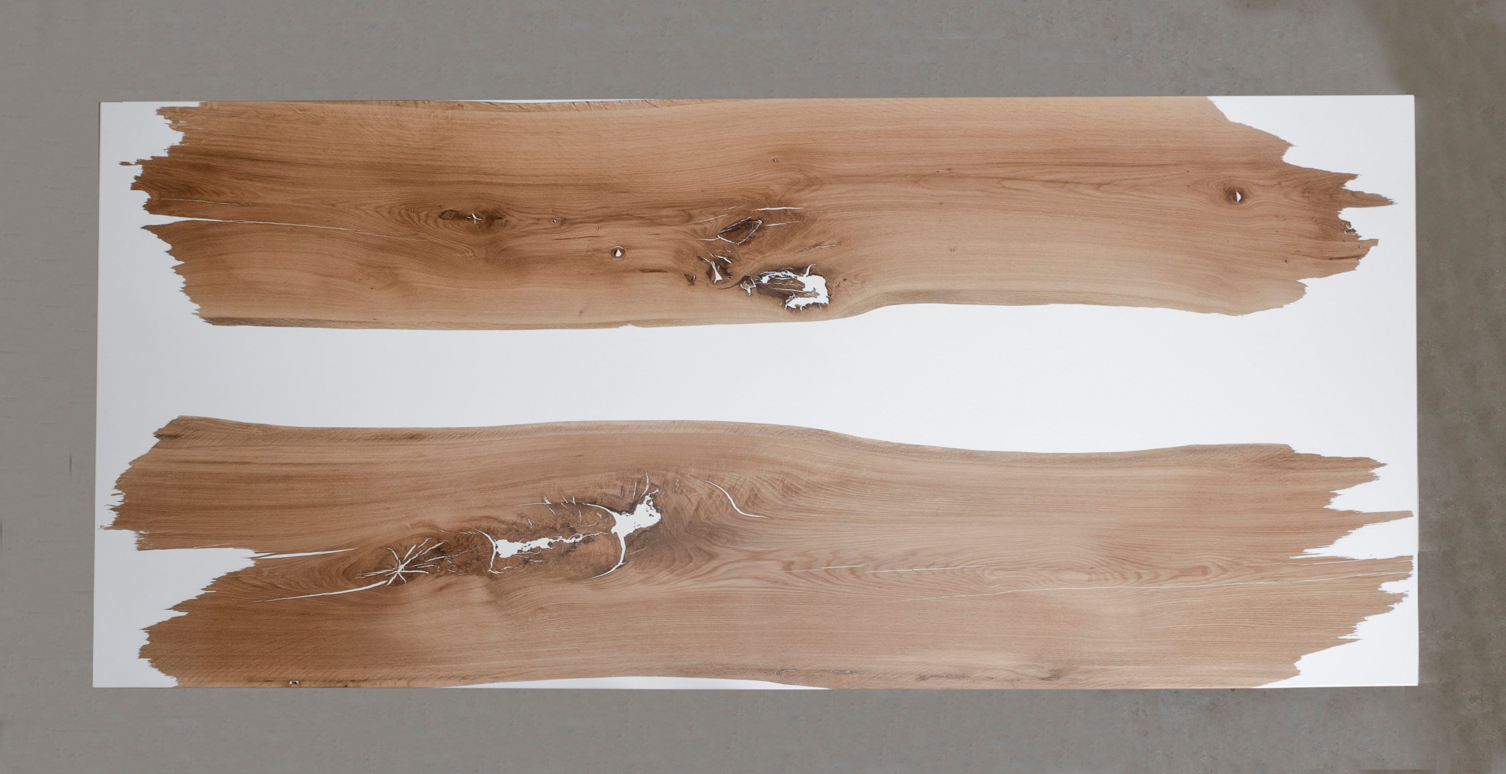 Custom Resin Table Made of Oak, White Epoxy Table, Matte Finished ...