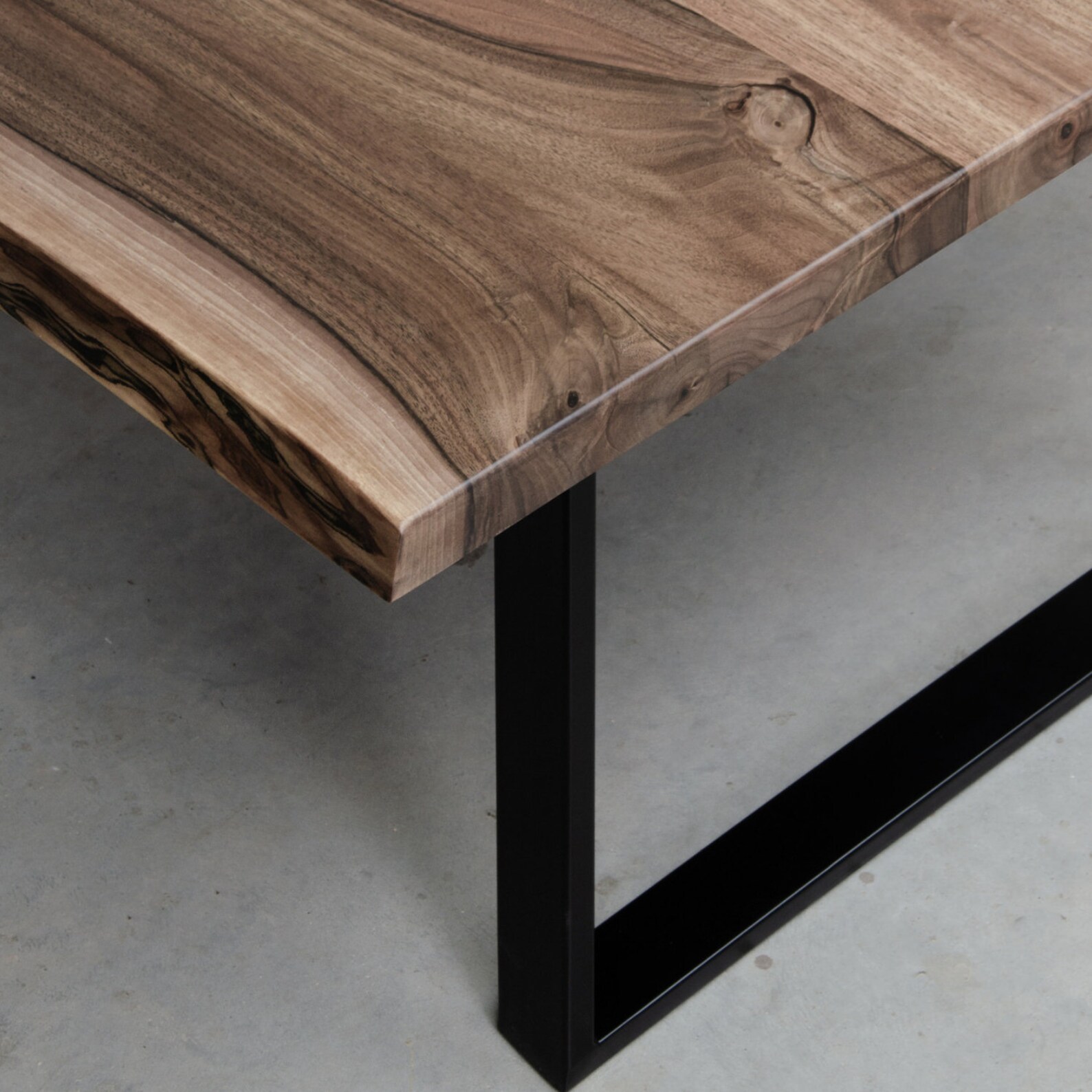 Live Edge Coffee Table With Steel Legs European Walnut Coffee | Etsy