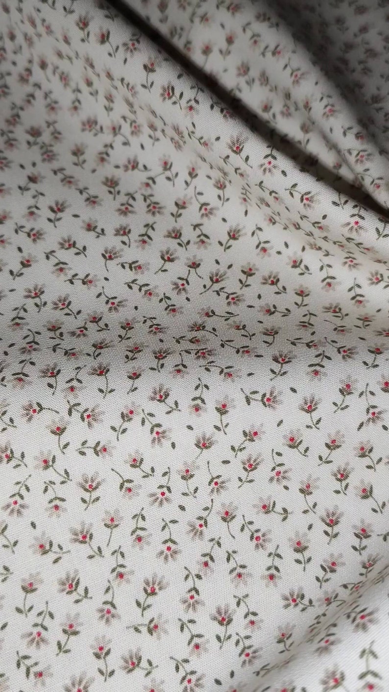 Tiny Rose Fabric, Summer Dress Fabric, Quilting Material, Floral Fabric ...