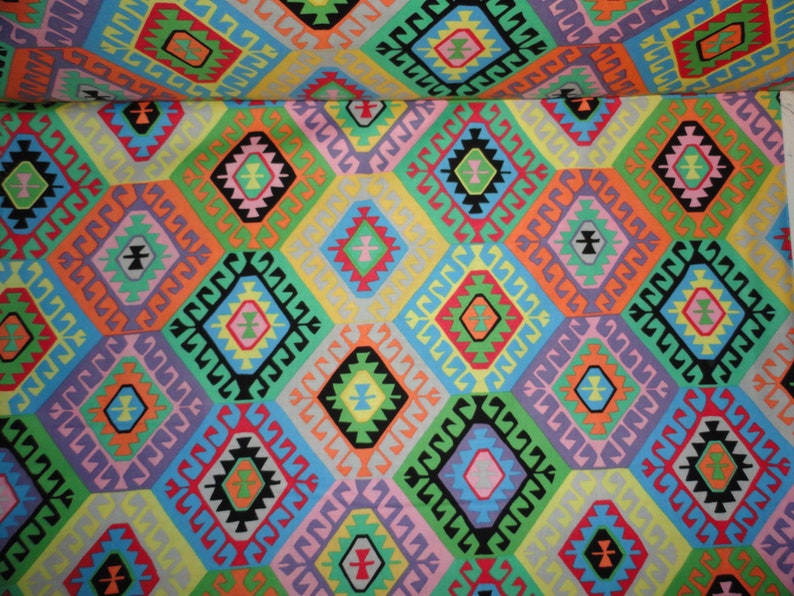 Tribal Print Fabric Fabric by the Yard Free Spirit Fabrics - Etsy