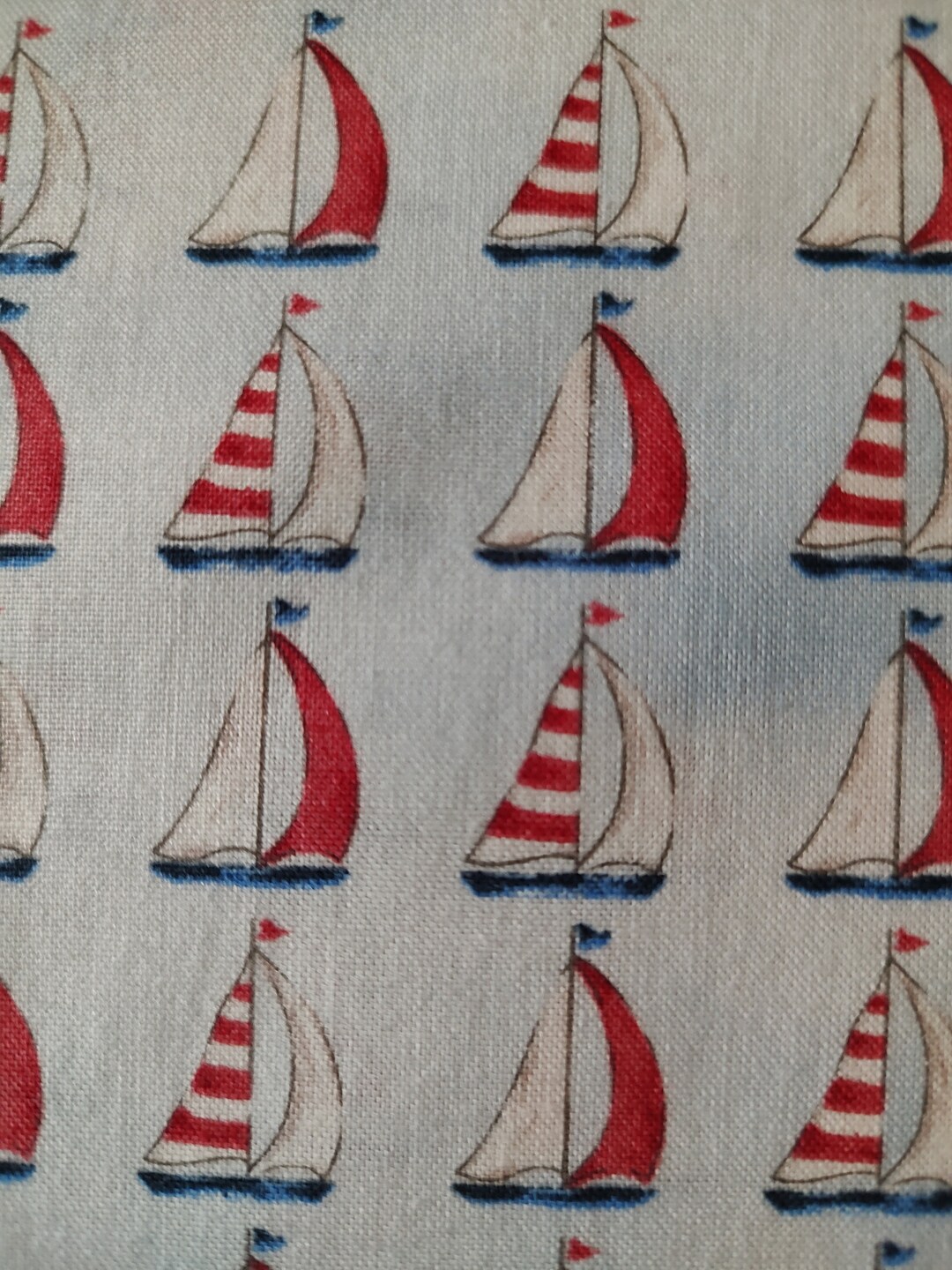 Sailboat Fabric, Nautical Theme Fabric, by the Yard, Cotton Material ...