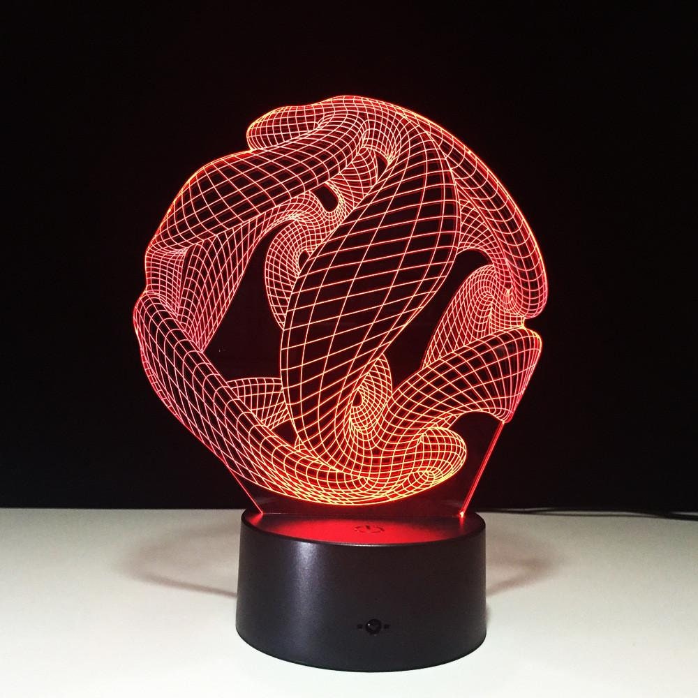 abstract 3d illusion acrylic lamp vector file LED light For | Etsy