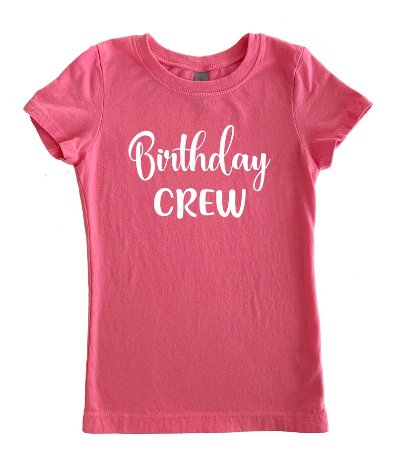 Birthday Girl and Crew Cotton Shirts, Matching Party Tees - Etsy