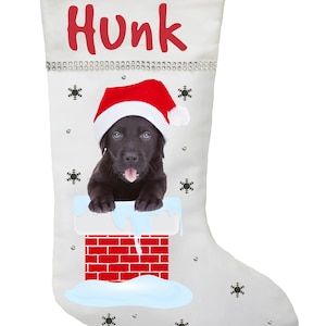 Black Labrador Christmas Stocking, Black Lab Stocking, Black Labrador ...