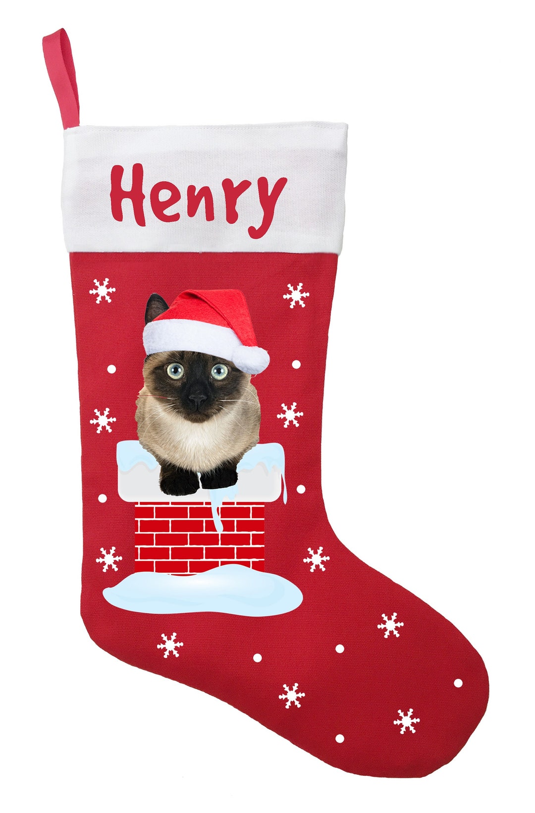 Siamese Cat Christmas Stocking, Personalized Siamese Cat Stocking ...