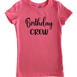 Birthday Girl and Crew Cotton Shirts, Matching Party Tees - Etsy