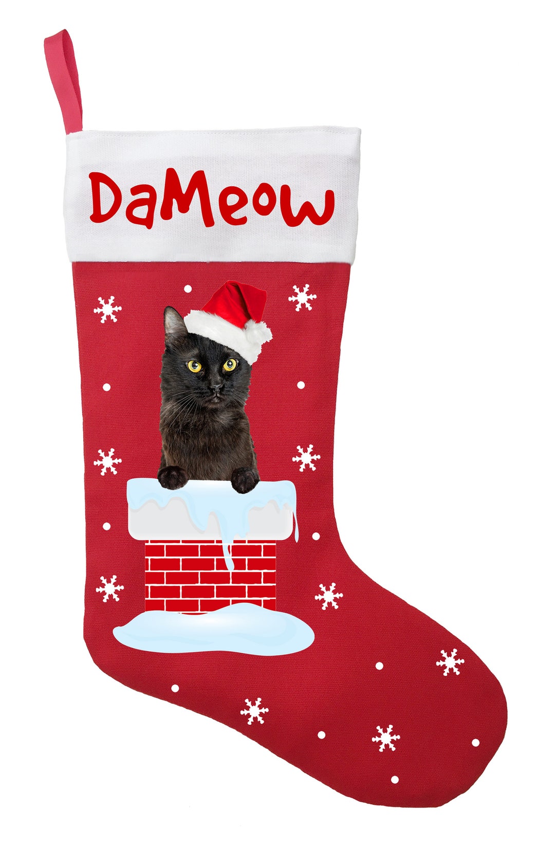 Bombay Cat Christmas Stocking, Black Cat Christmas Stocking, Black Cat ...