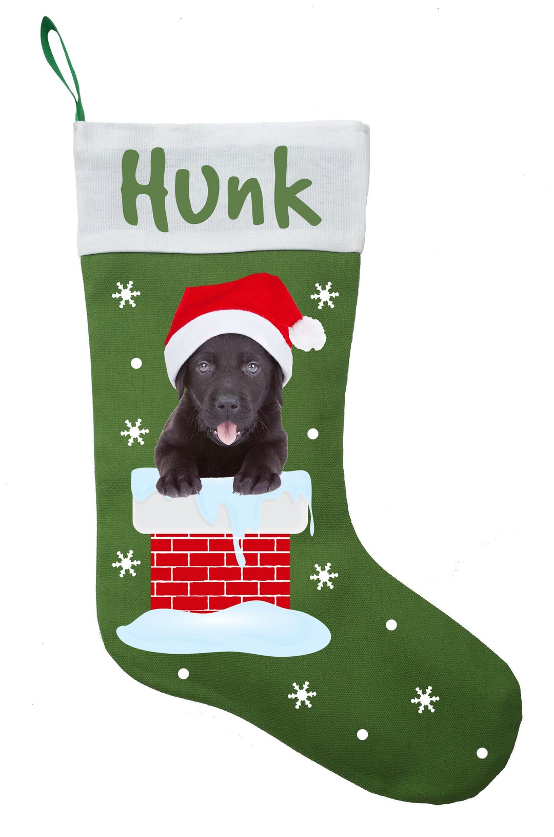 Black Labrador Christmas Stocking, Black Lab Stocking, Black Labrador ...