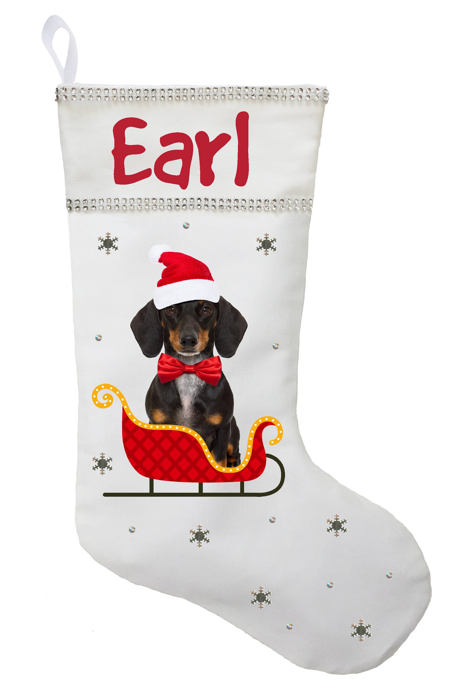 Dachshund Christmas Stocking, Dachshund Stocking, Personalized ...