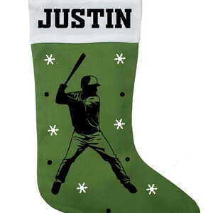 Baseball Player Christmas Stocking, Baseball Player Stocking, Baseball ...