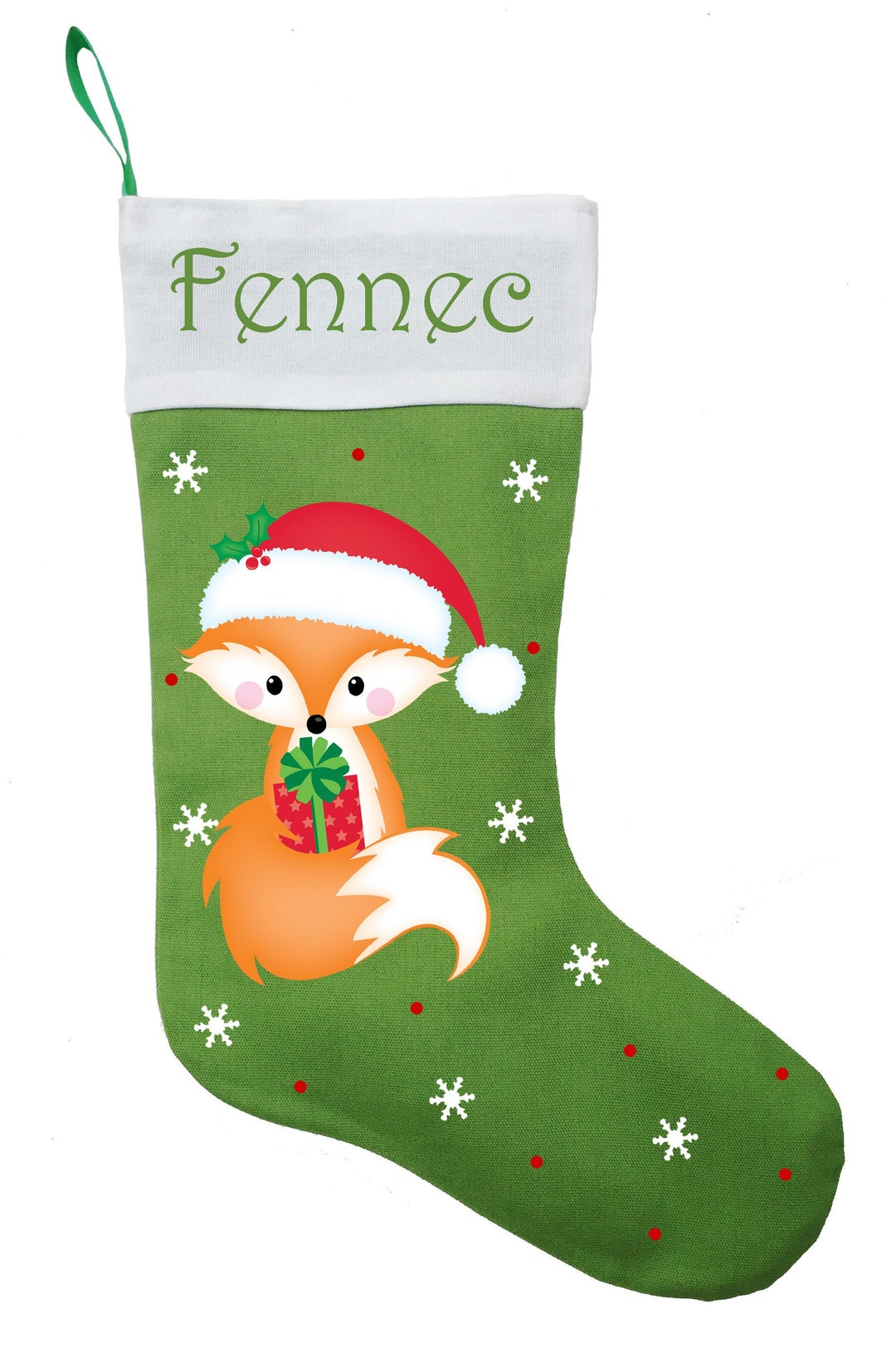 Fox Christmas Stocking, Personalized Fox Stocking, Custom Fox Christmas ...