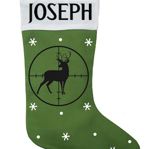 Deer Hunter Christmas Stocking, Deer Hunter Stocking, Hunting Christmas ...