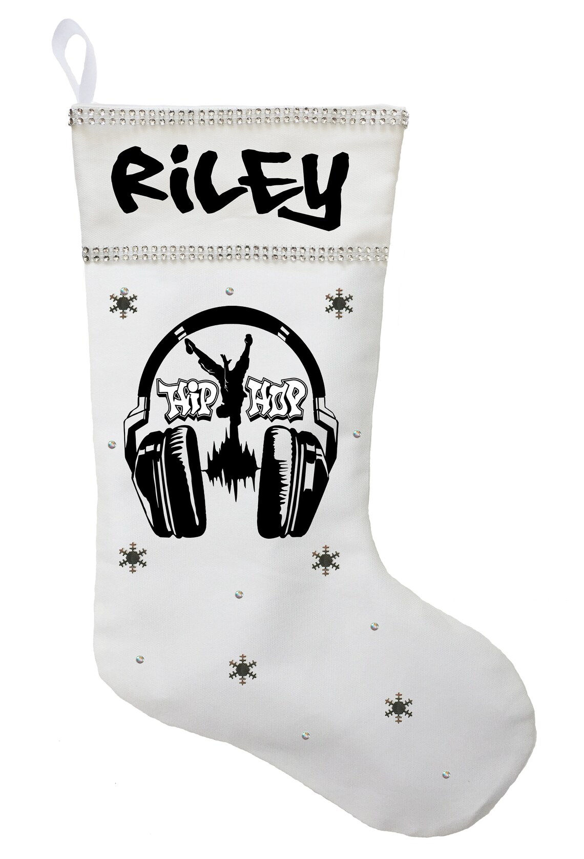 Personalized Hip Hop Christmas Stocking, Handmade Cotton Satin Lined - Etsy