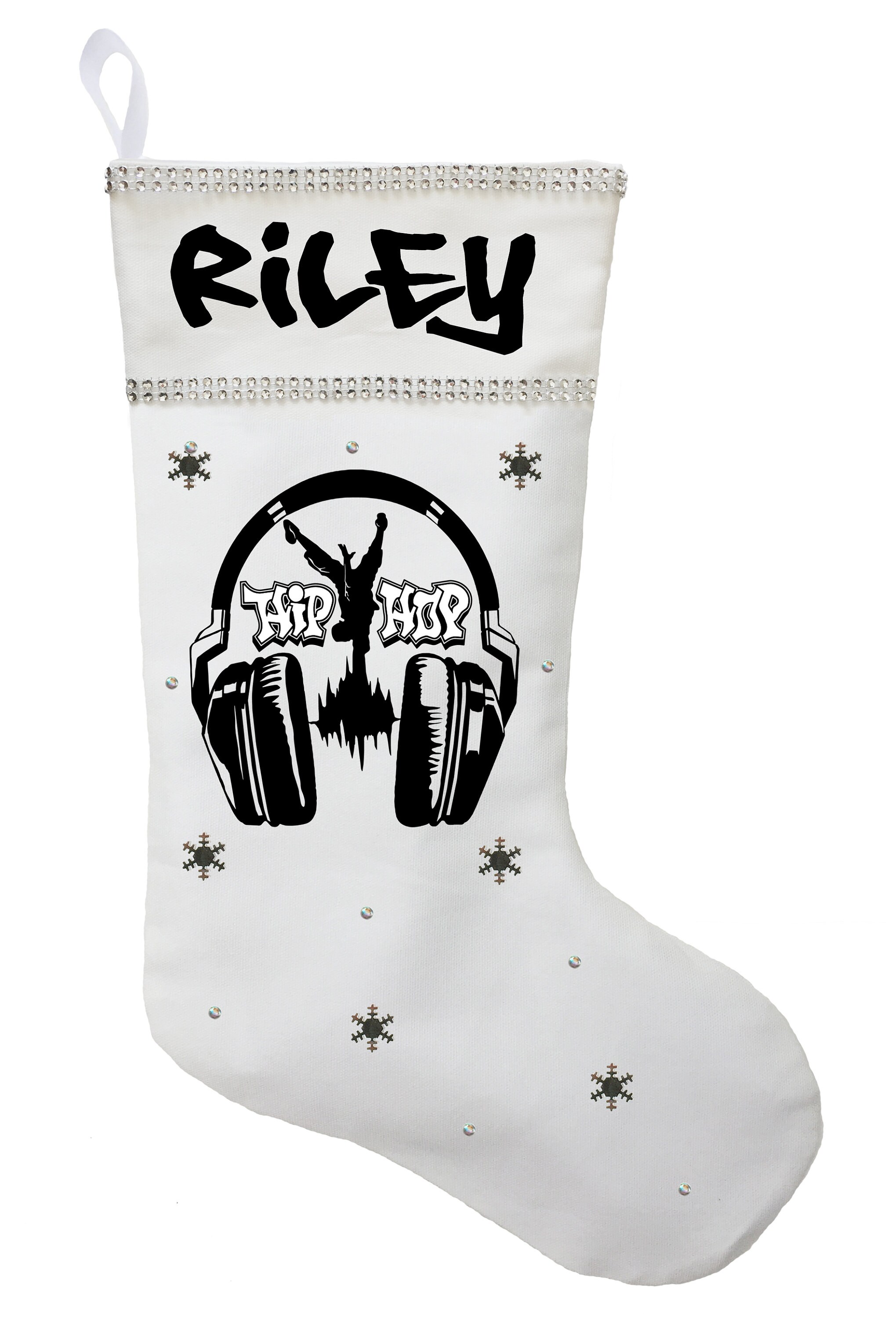 Personalized Hip Hop Christmas Stocking, Handmade Cotton Satin Lined - Etsy