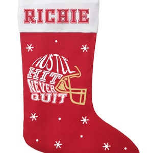 Football Christmas Stocking, Football Stocking, Football Christmas Gift ...