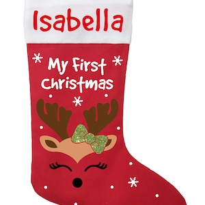 First Christmas Stocking, Baby Girls First Christmas Stocking, First ...