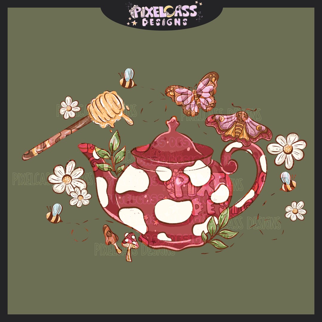 Cottagecore Tea Time SUBLIMATION PNG | Vintage Tea Party Mushroom - Etsy