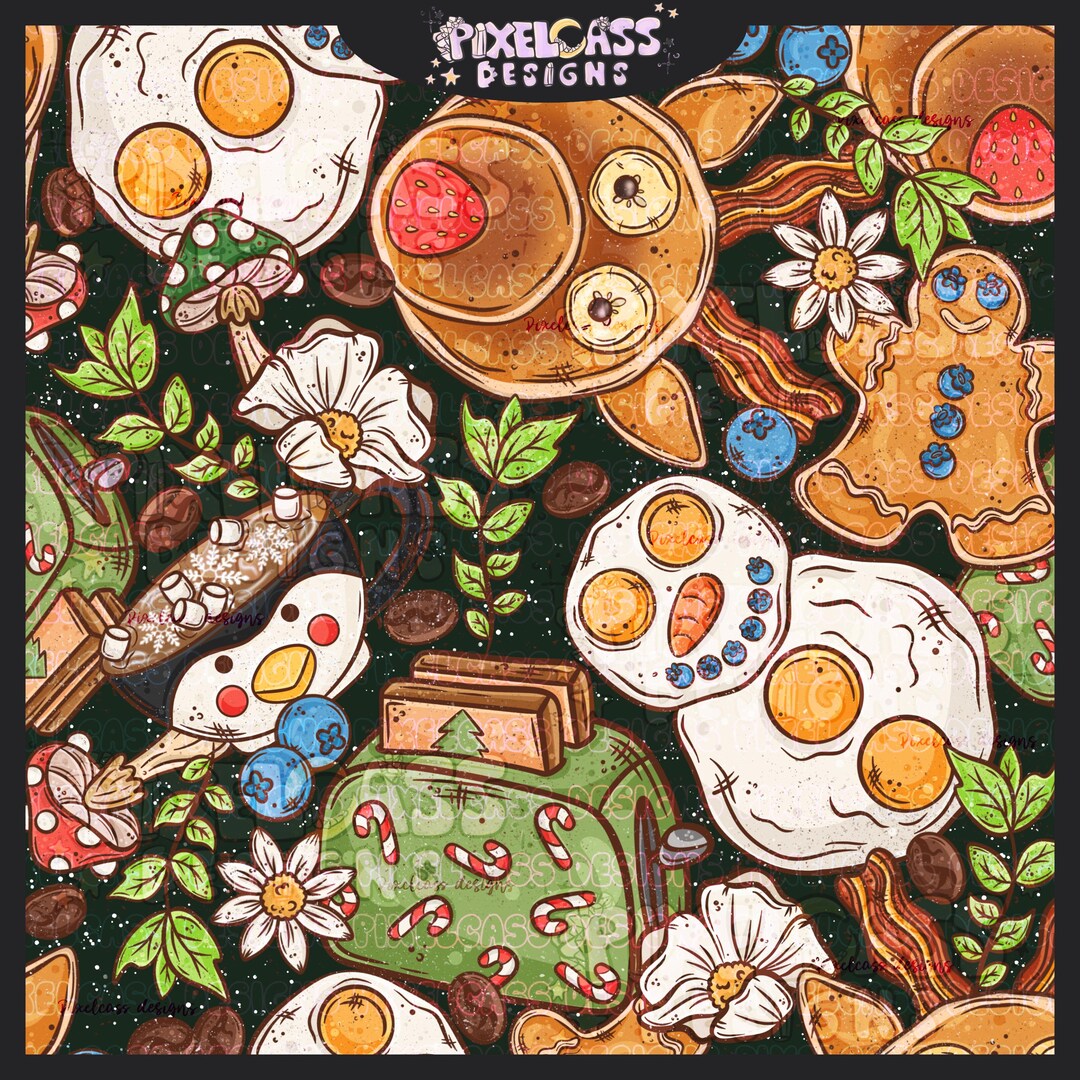 Cottagecore Christmas Breakfast | Seamless File, Surface Pattern ...