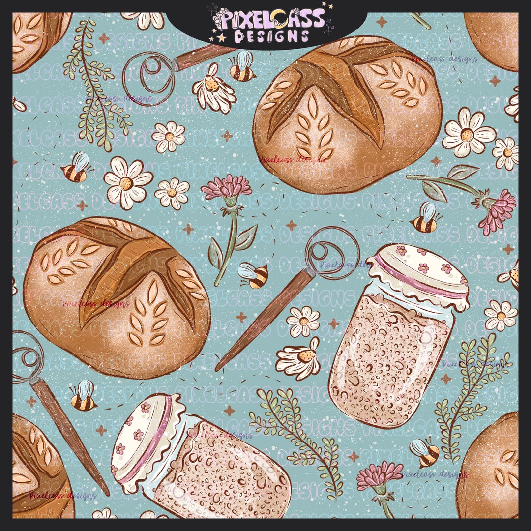 Sourdough Bread | Seamless File, Surface Pattern, Fabric Design - Etsy