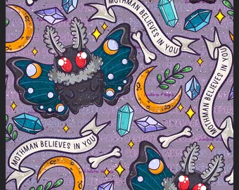 Mothman Believes in You | Seamless File, Surface Pattern, Fabric Design ...