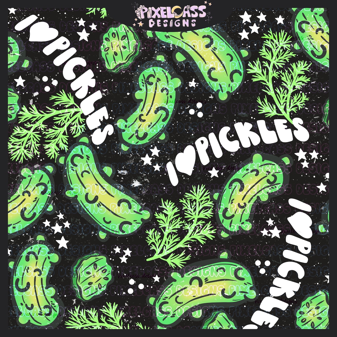 I Love Pickles | Seamless File, Surface Pattern, Fabric Design - Etsy