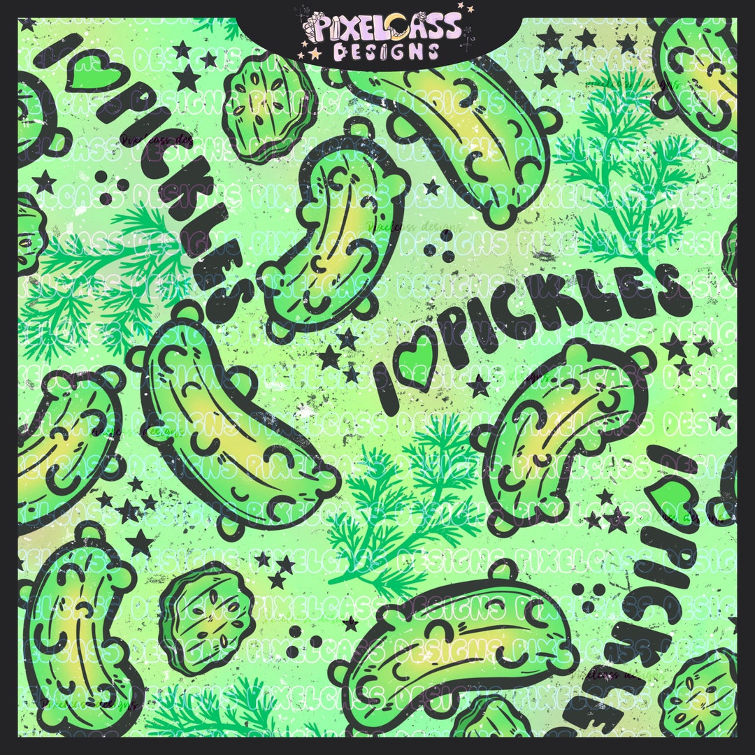 I Love Pickles Seamless File, Surface Pattern, Fabric Design - Etsy