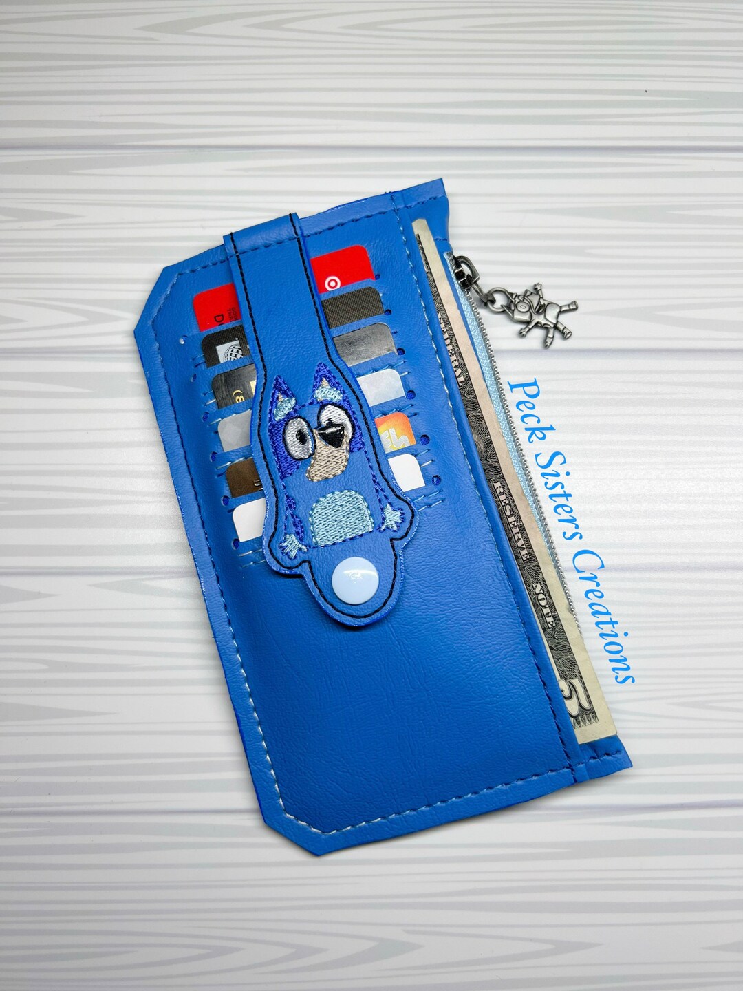 Bluey Inspired Wallet, Bluey Purse Pal, Blue Heeler Wallet, Credit Card ...
