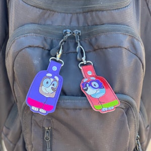 Set of Two Bluey Inspired Fan Made Backpack Charms. Grannie Janet and ...