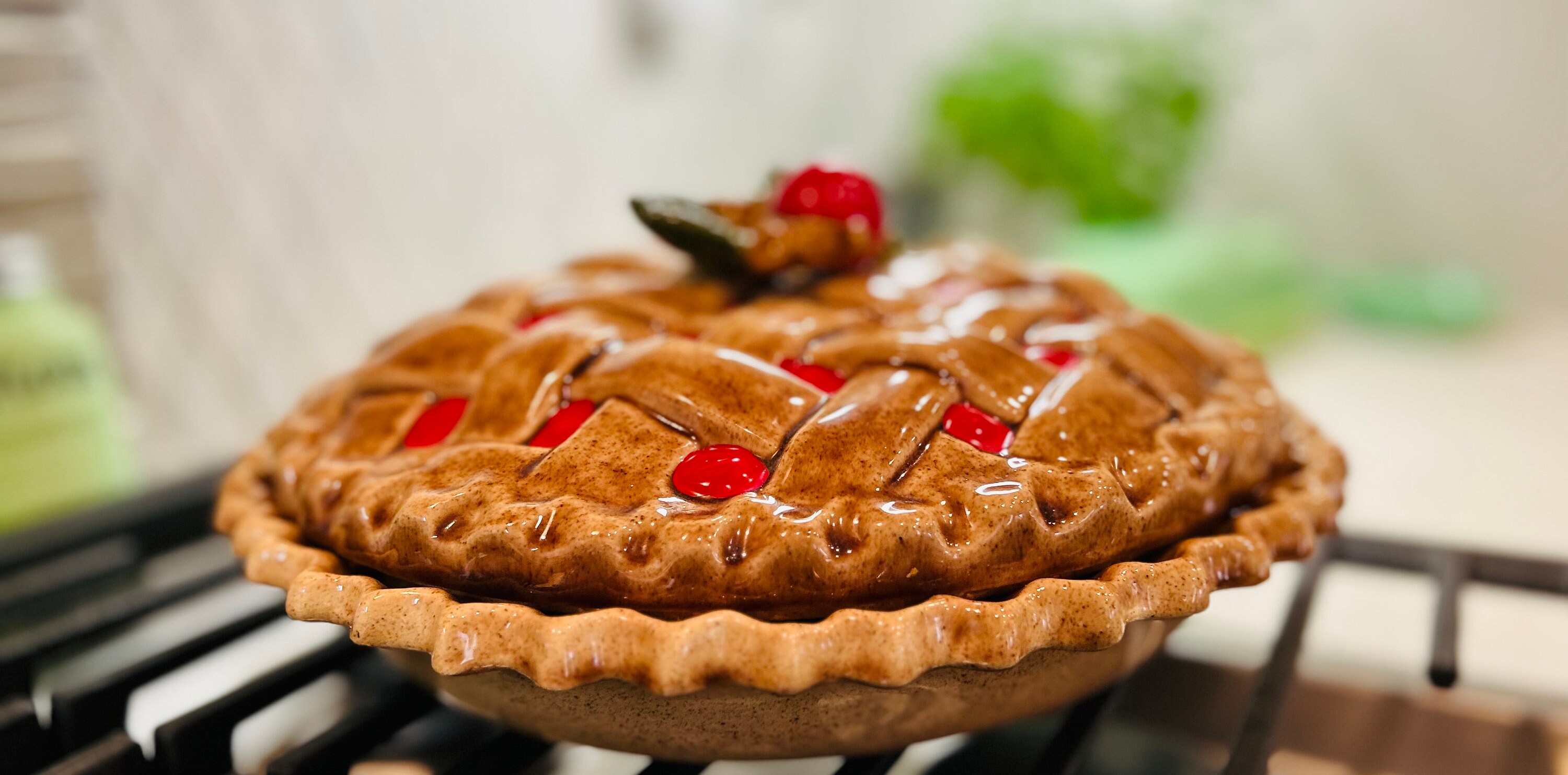Vintage Ceramic Covered Red Cherry Pie Recipe Plate - Etsy