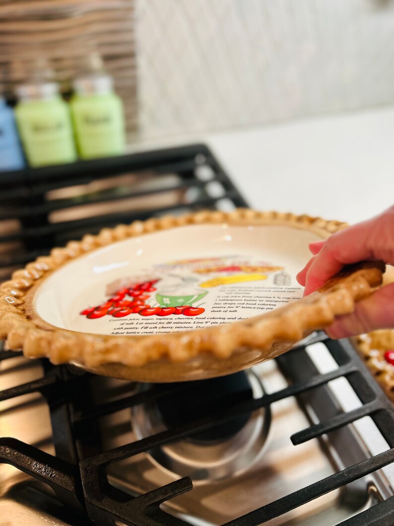 Vintage Ceramic Covered Red Cherry Pie Recipe Plate - Etsy