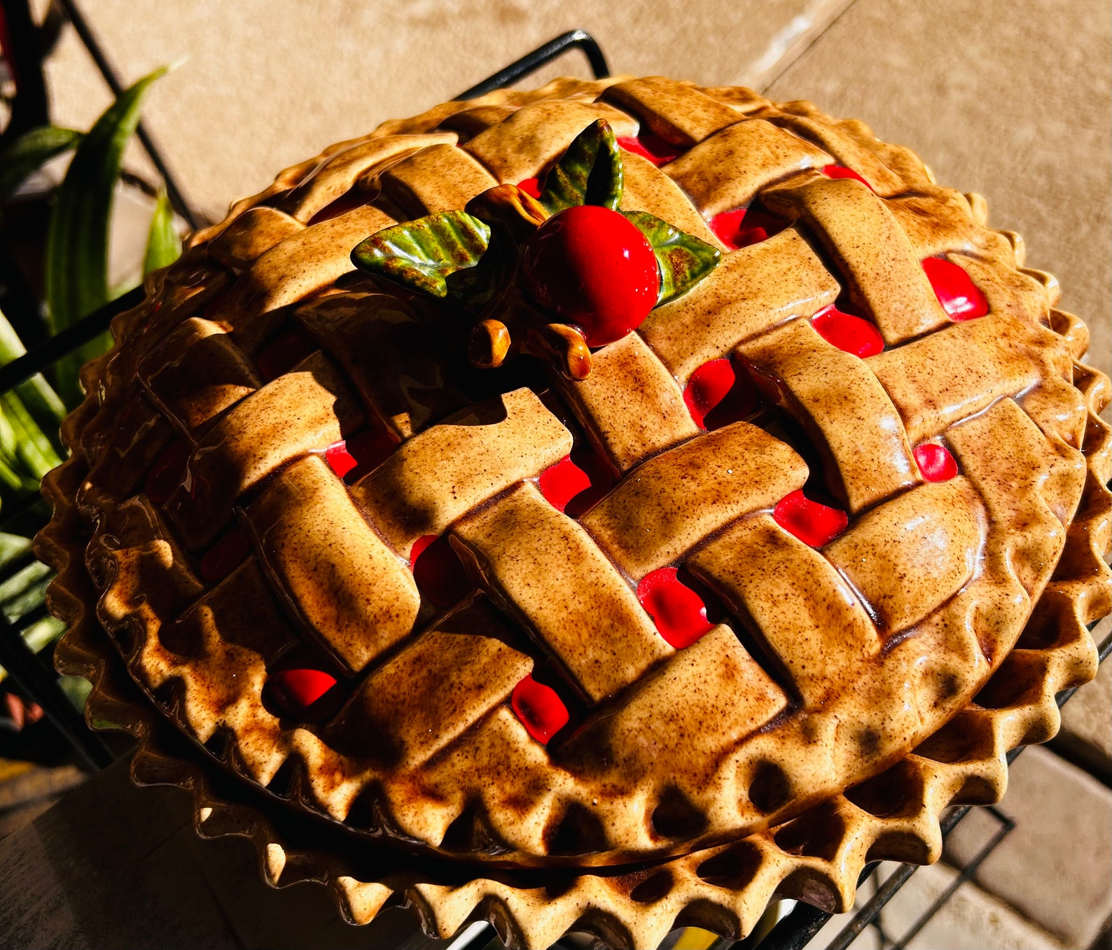 Vintage Ceramic Covered Red Cherry Pie Recipe Plate - Etsy