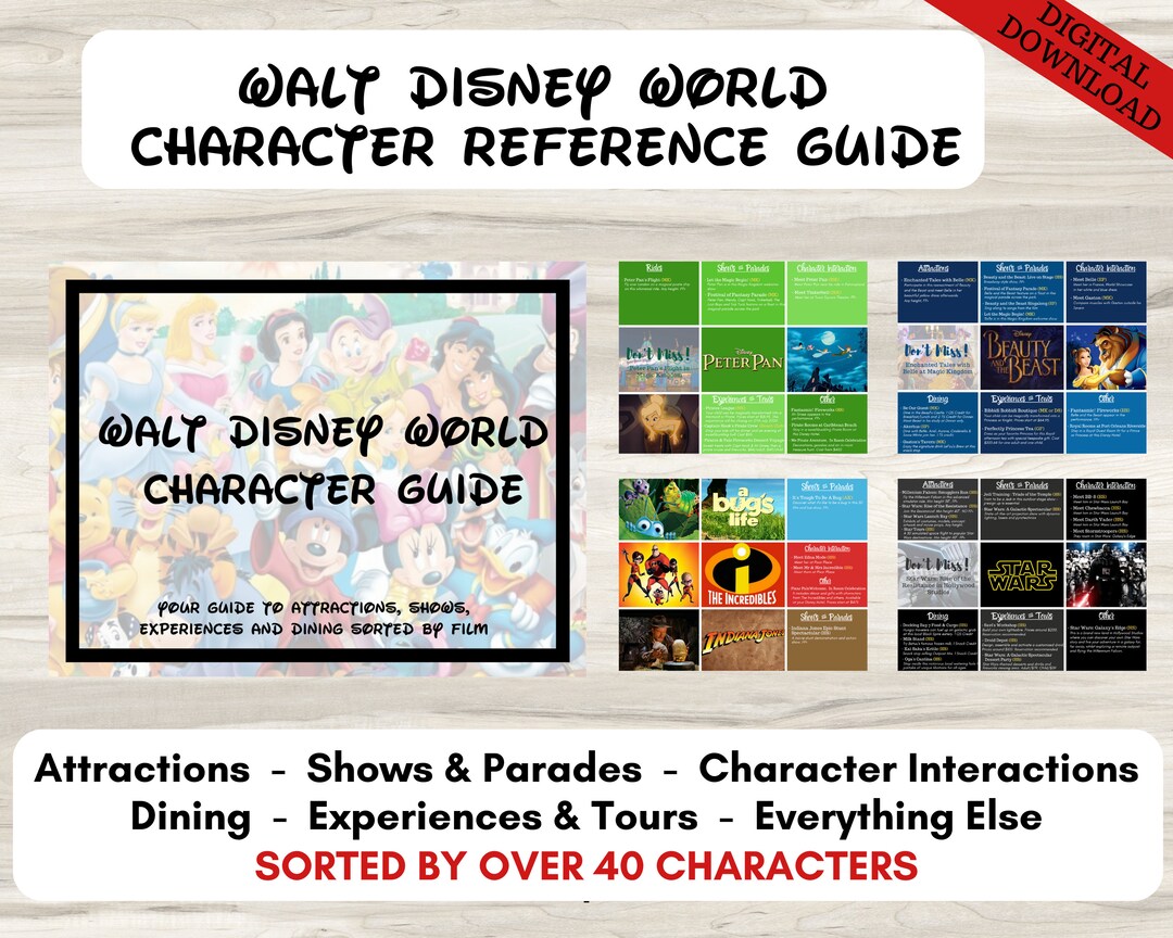 WDW Character Guide - Etsy