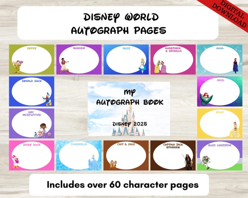 WDW Autograph Pages - Etsy