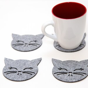 Modern Cat Coasters Felt - Etsy
