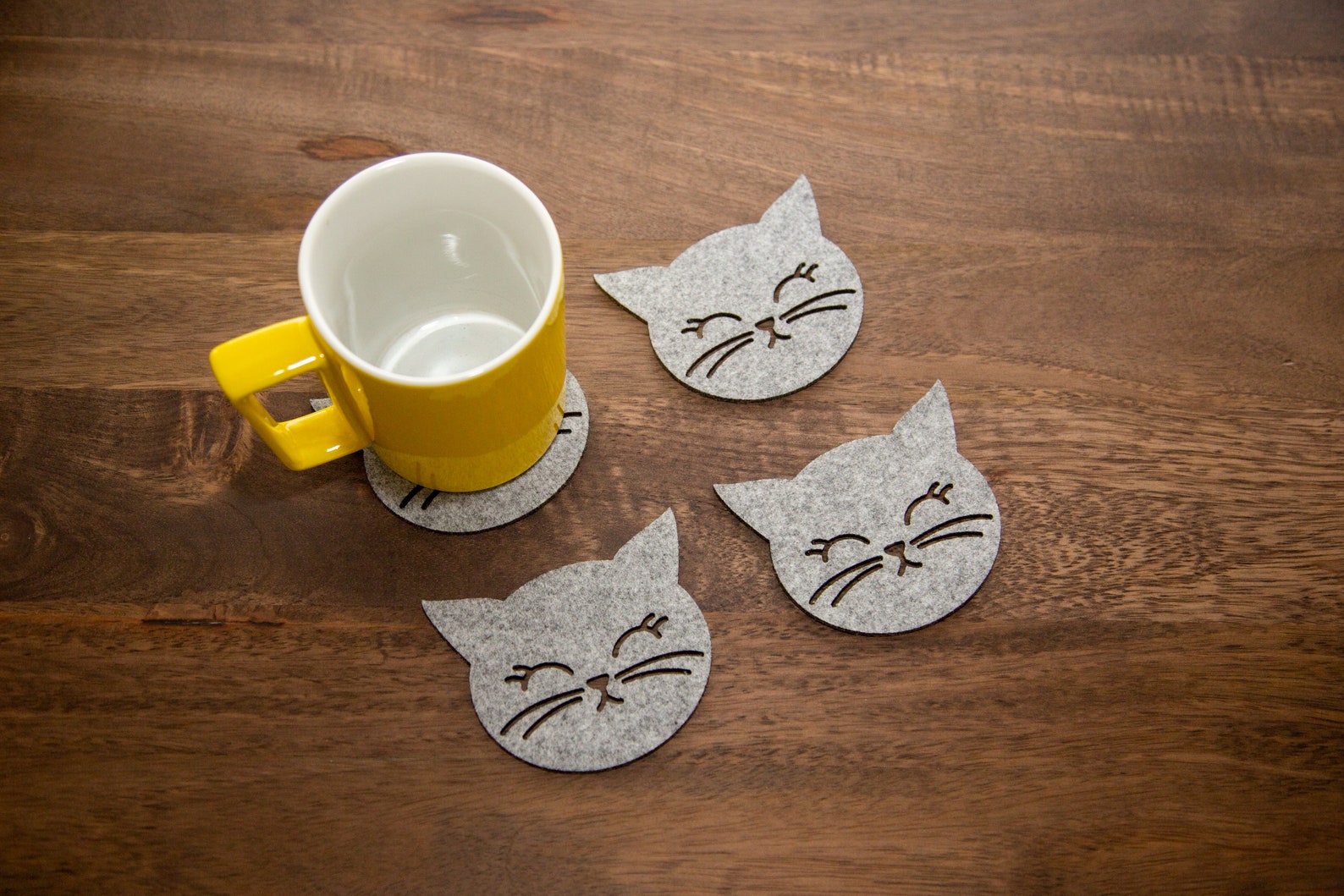 Modern Cat Coasters Felt - Etsy