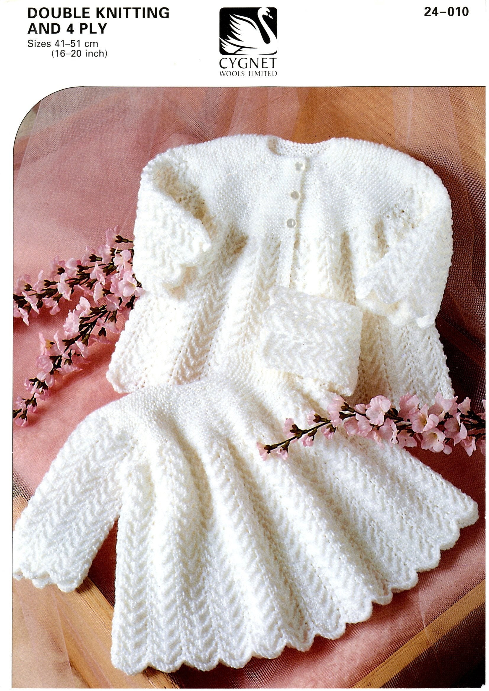 PDF baby 16-20 inches 41-51cm matinee cardigan and dress instant ...