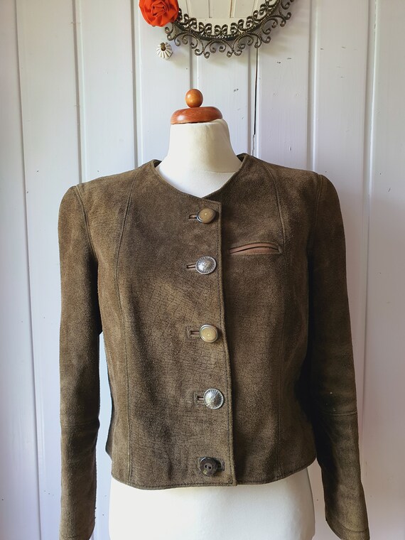 Old leather jacket, traditional jacket, rough leather… - Gem